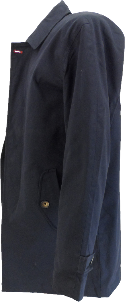 Real Hoxton Mens Navy Mac Coat | eBay UK