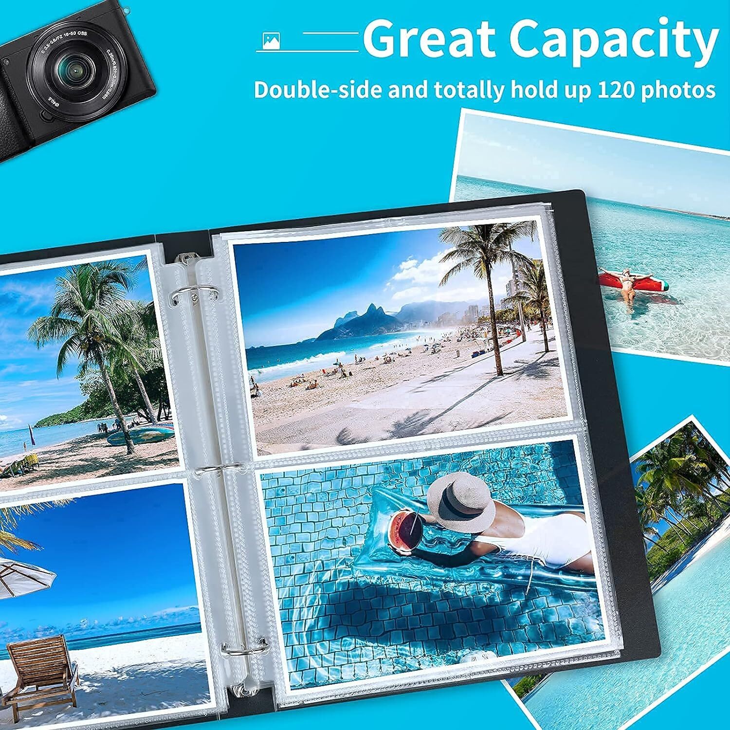 30 Pack Photo Sleeves for 3 Ring Binder - (5X7, for 120 Photos),Photo ...