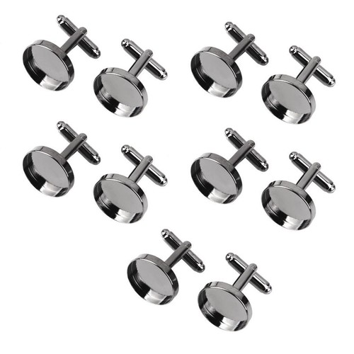 Pack of 10 Round Blank Setting Base Pad Cuff Links DIY Craft Cufflinks ...