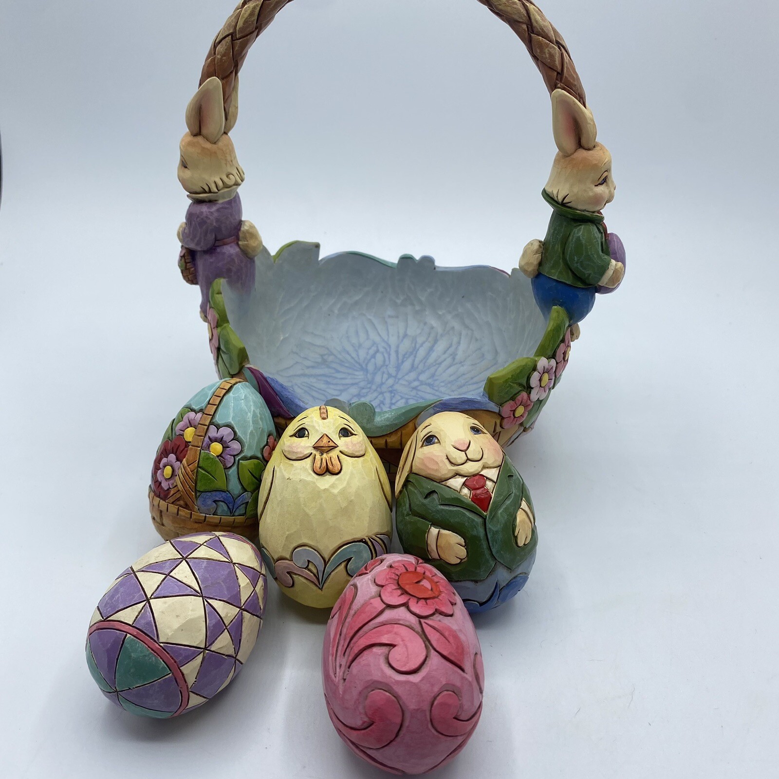 Jim Shore Heartwood "For The Love of Easter" Easter Basket 5 Eggs ...