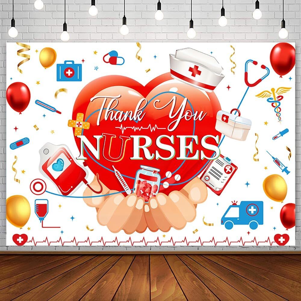 7x5ft Thank You Nurses Backdrop Nurse Graduation Class of 2024 Happy ...