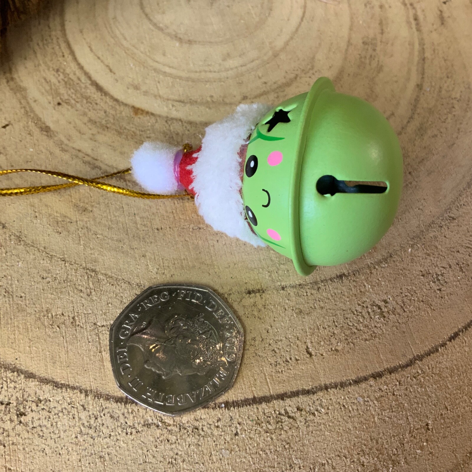 Metal Brussel Sprout Jingle Bell Man Christmas Tree Decoration Santa ...
