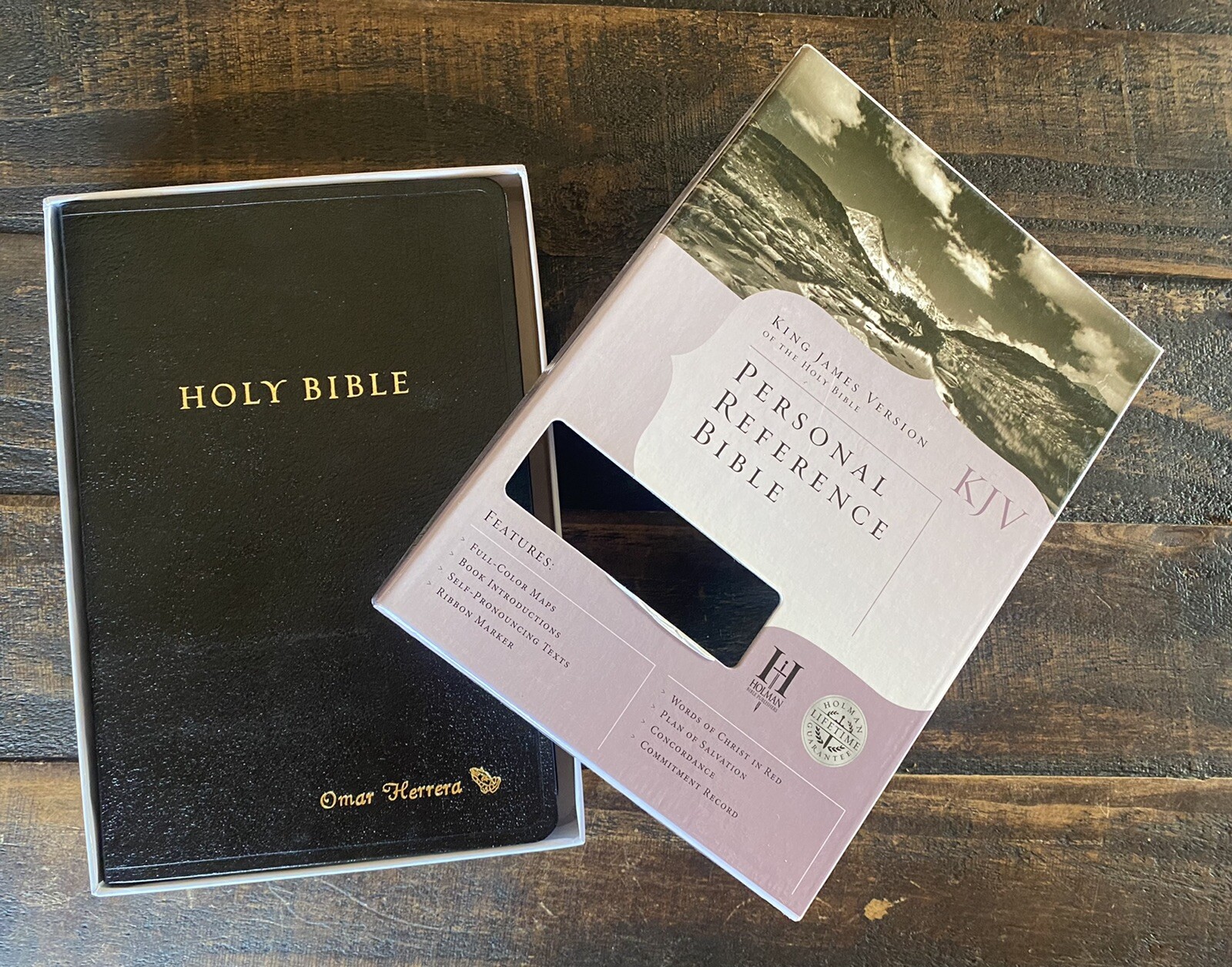 KJV Personal Reference Bible, Black Bonded Leather Boxed Set ...