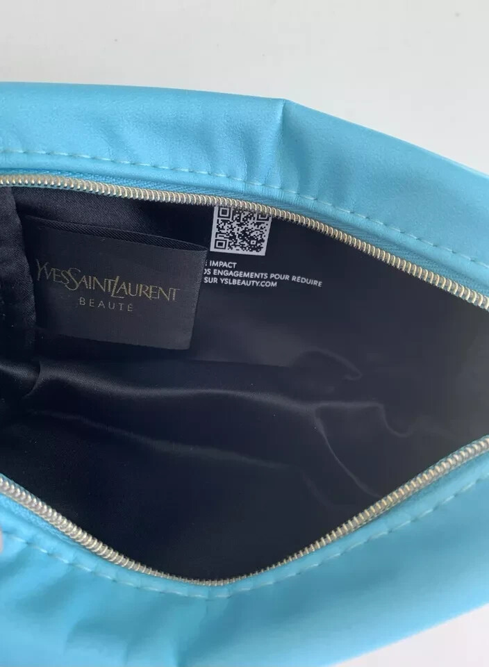 YSL Beaute Pouch Small pink blue ombre Case faux leather toiletry ...