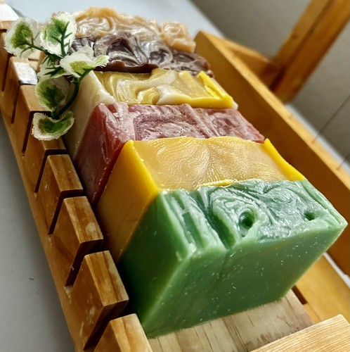 COLD PROCESS Handmade Soap Shea Butter Olive Oil LUXURIOUS 3 Bars + 1 ...