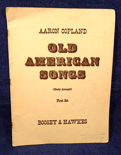 Aaron Copland Old American Songs First Set Songbook Sheet Music 24 pg ...