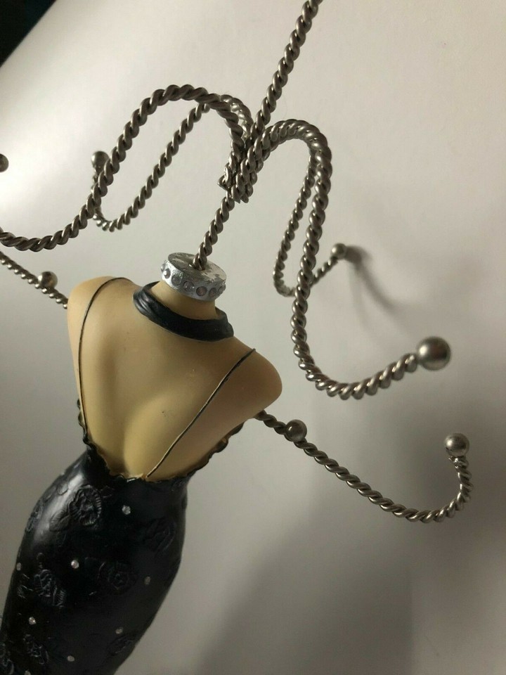 Set of 2 Solid Dress Body Shape Jewelry Display Stands Red & Black ...