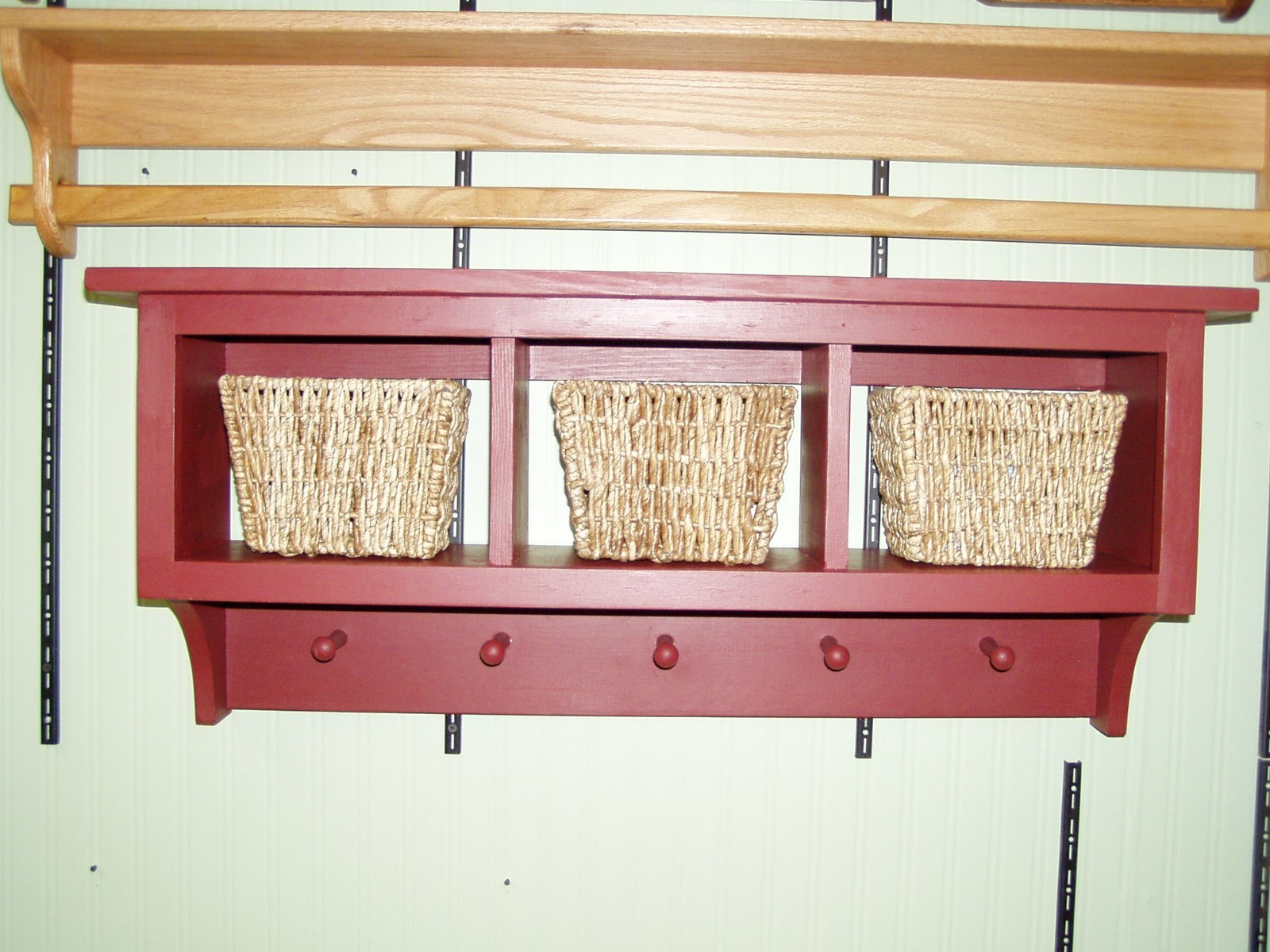 Cubby Wall Hanging Storage Unit with Coat Hooks, Entryway organizer ...