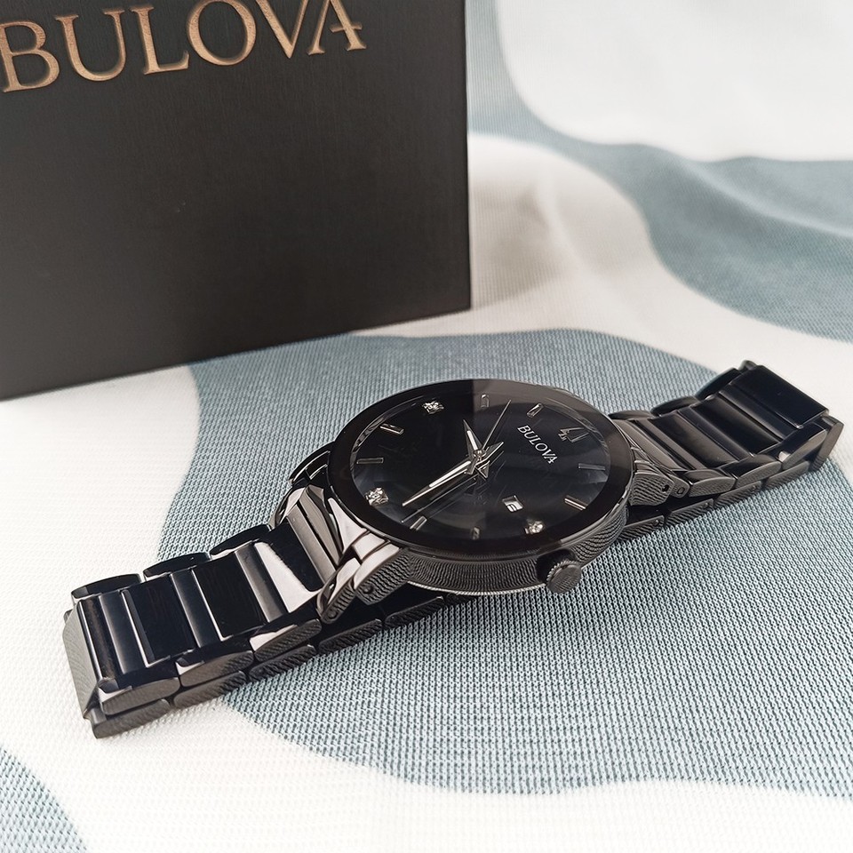Bulova Futuro 98D144 Black Diamond Dial Stainless Steel Men's Quartz ...