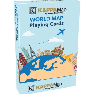 Kids World Map playing cards - 192 countries & map facts - Age 7 & Up ...
