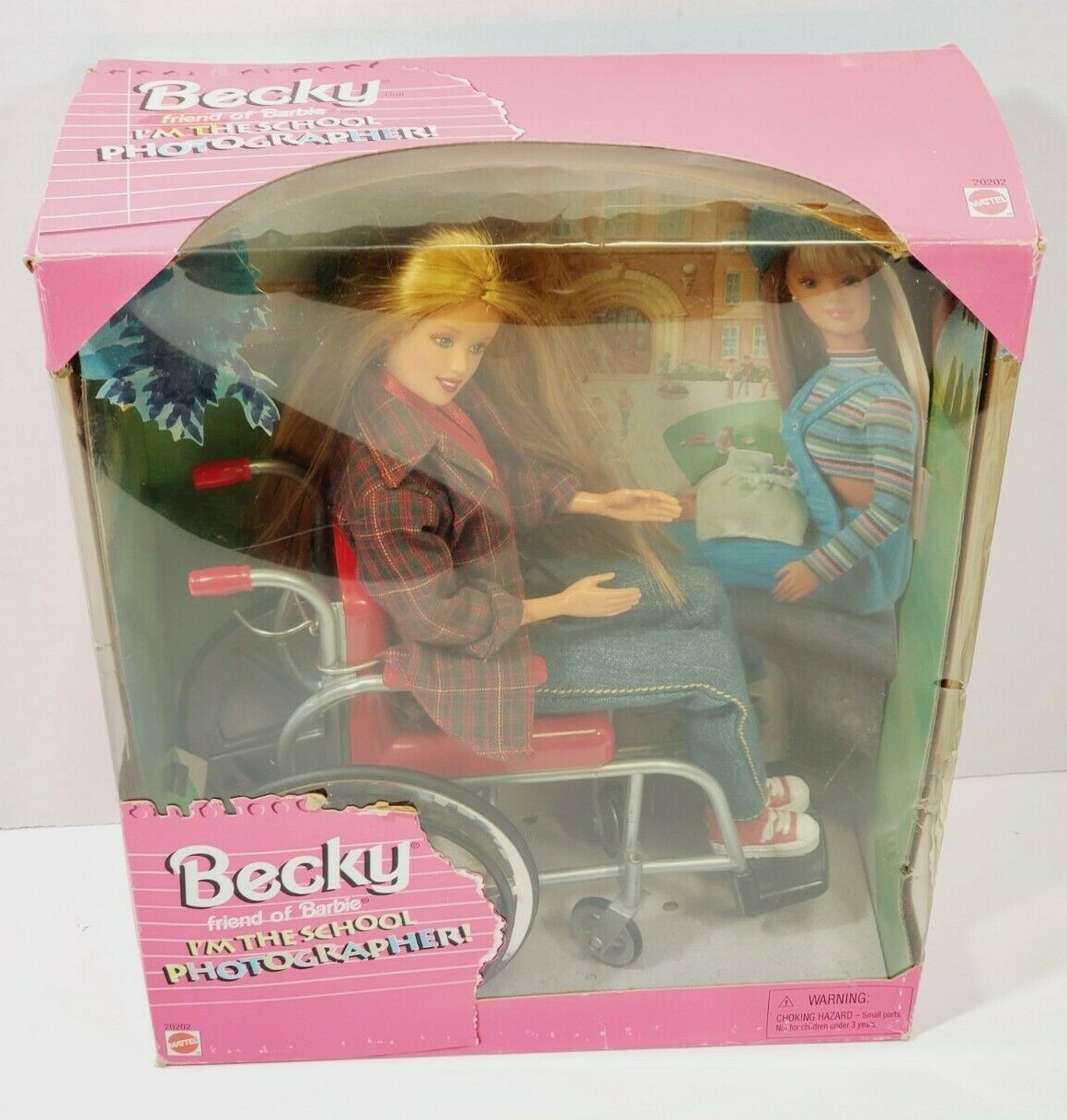 NEW 1998 Becky Friend Of Barbie Photographer In Wheelchair Mattel ...