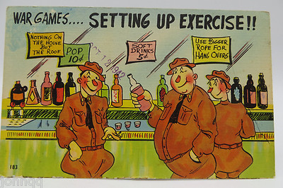 Vintage 1942 WWII Era Humor Postcard - Army Comics - Postmarked | eBay