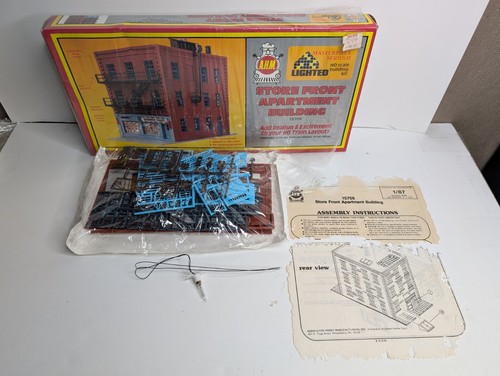 ho scale A.H.M. store front apartment building kit #15708 Complete | eBay