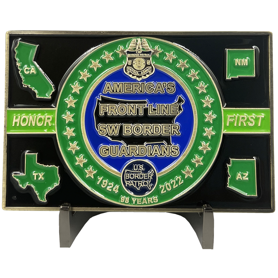 EL13-003 Border Patrol Agent Timeline CBP BPA Challenge Coin Thin Green ...