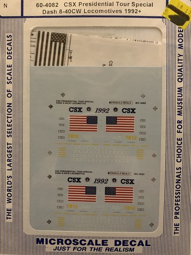 Microscale Decal N Scale 60-4082 CSX Presidential Tour Special Dash 8 ...