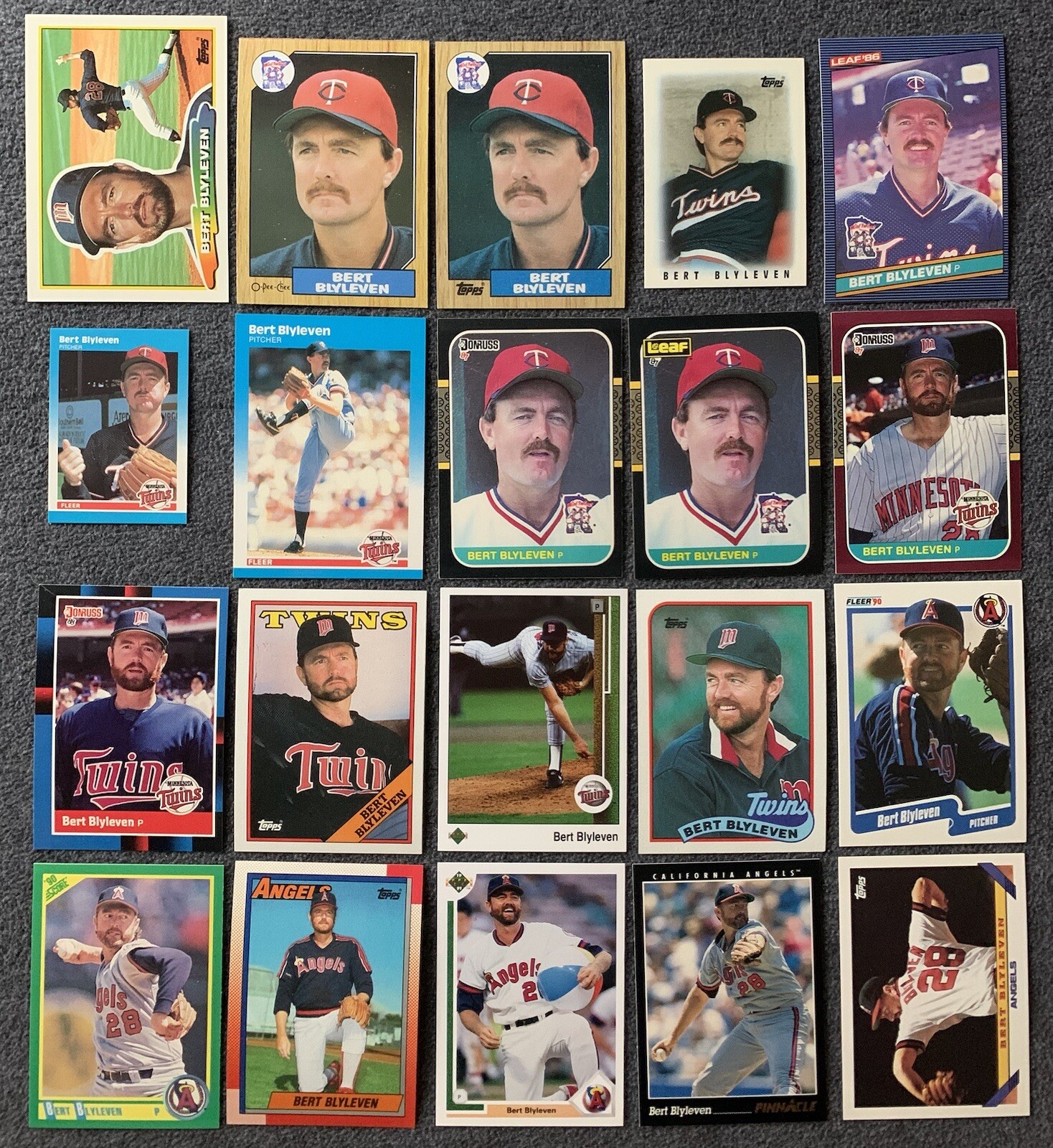 BERT BLYLEVEN 1986-1993 Baseball Card Lot! 20x Cards - All Different ...