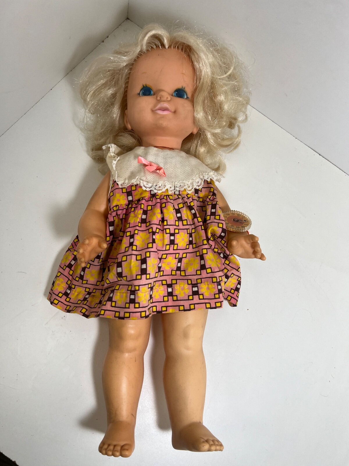 Vintage 1964 Timey Tell Doll 17" By Mattel Inc. Watch (NO SOUND) Pull ...