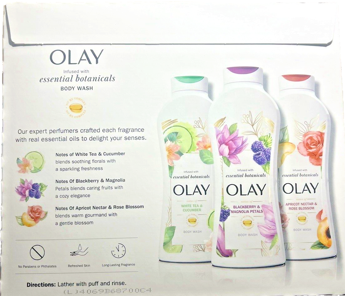 Olay Essential Botanicals Body Wash 23.6 fl oz. each, (3-pack) | eBay