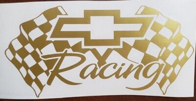 Gold Chevy Chevrolet Bowtie die cut vinyl decal sticker racing car ...