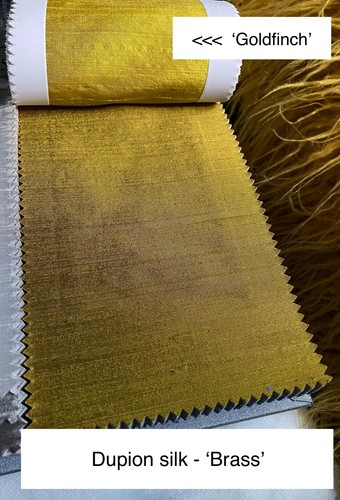 GOLD REAL SILK FABRIC SAMPLE. MTM WINDOW CURTAINS. PENCIL PINCH PLEAT ...