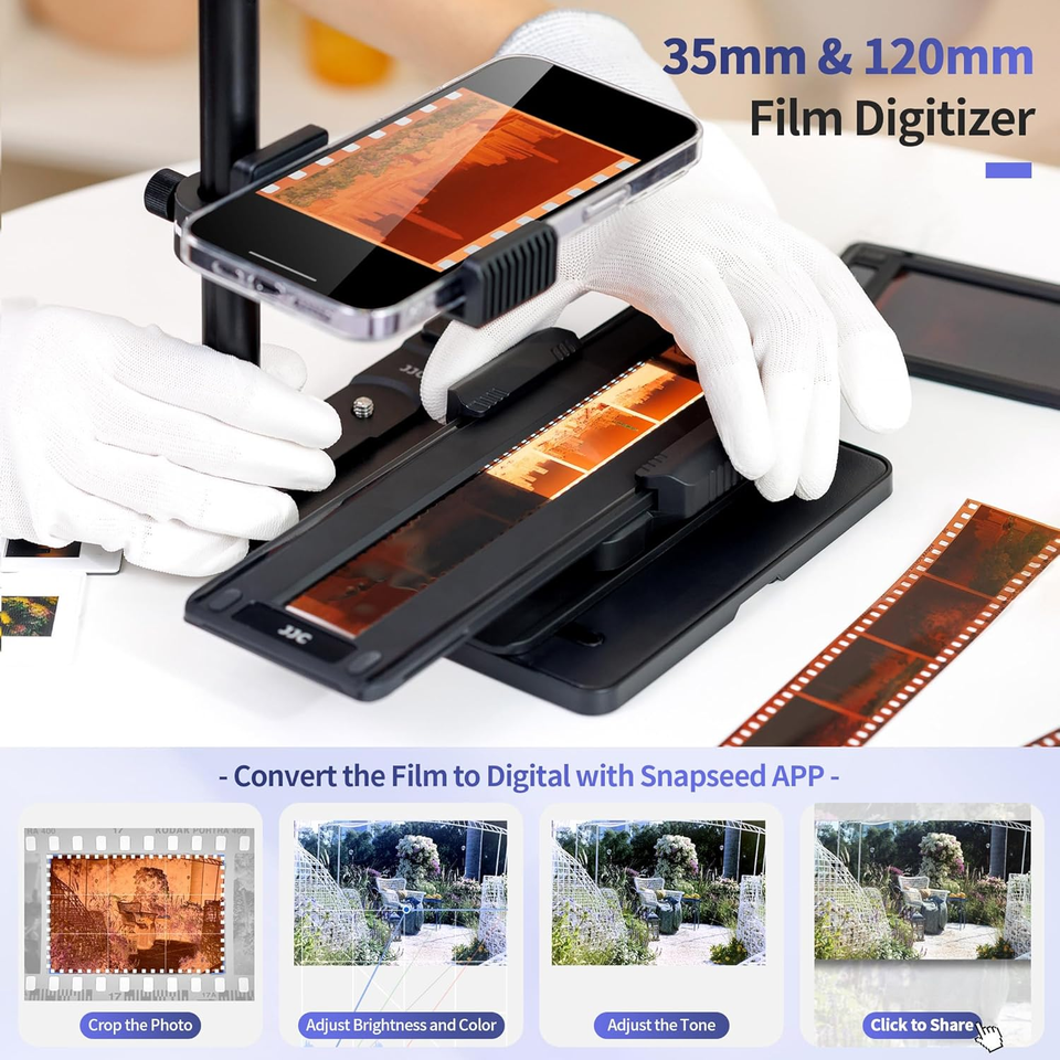 35mm & 120 Film Scanner with LED Backlight & Wireless Remote for ...