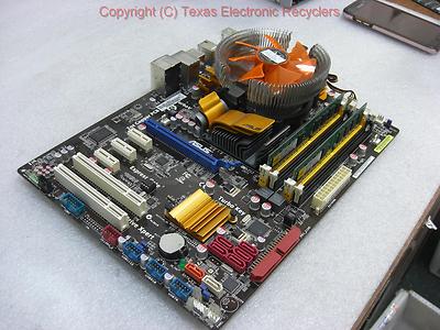 Asus P5QD TURBO M/B w/ slb6b CPU, fan & heatsink, front panel & 2x1gb ...