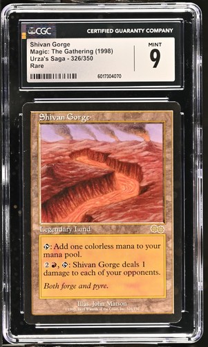 SHIVAN GORGE Urza's Saga Rare CGC 9 MTG [Nostalgium] | eBay