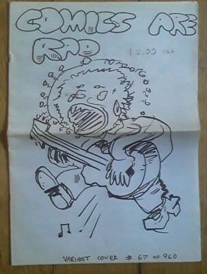 "The Fighter" - Josh Bayer Newsprint w/ Original Sketch (from P. Bagge ...