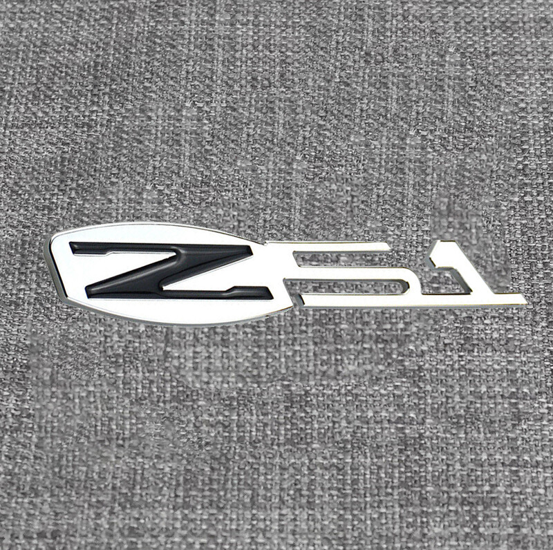 For Z51 Emblem Badge "C6 Z06 VETTE STYLE" 3D Sticker Chrome Black -1X ...