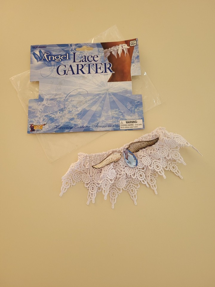 Angel Lace Garter with Wings Heavenly Costume White Lace Blue | eBay