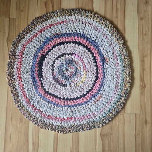 HANDMADE - One Round Braided Rag Rug 30" Washable! | eBay
