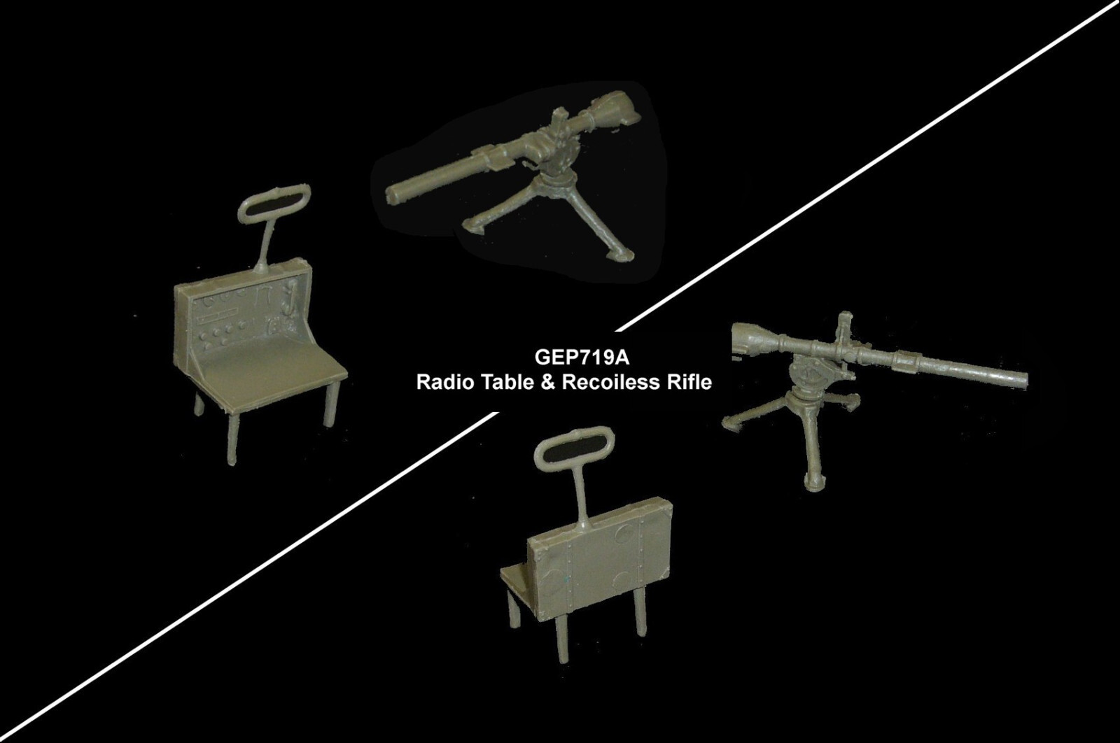 MARX WWII Battleground Playset accessories Radio Table Cot Recoiless ...
