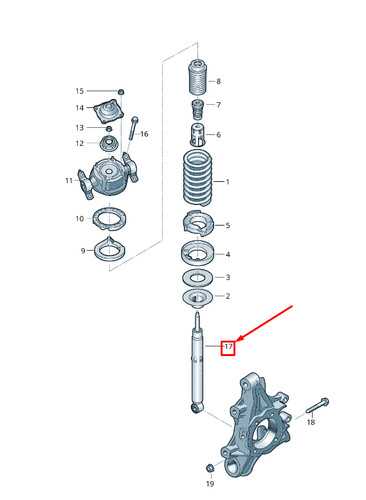 NEW VW TOUAREG 7P REAR SHOCK ABSORBER 7P6513029BH ORIGINAL NO DUTY TO ...