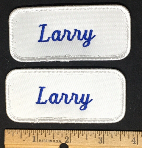2 Larry Name Tag Patches-Work Uniform-Job Shirt Sweatshirt-NEW-FREE ...