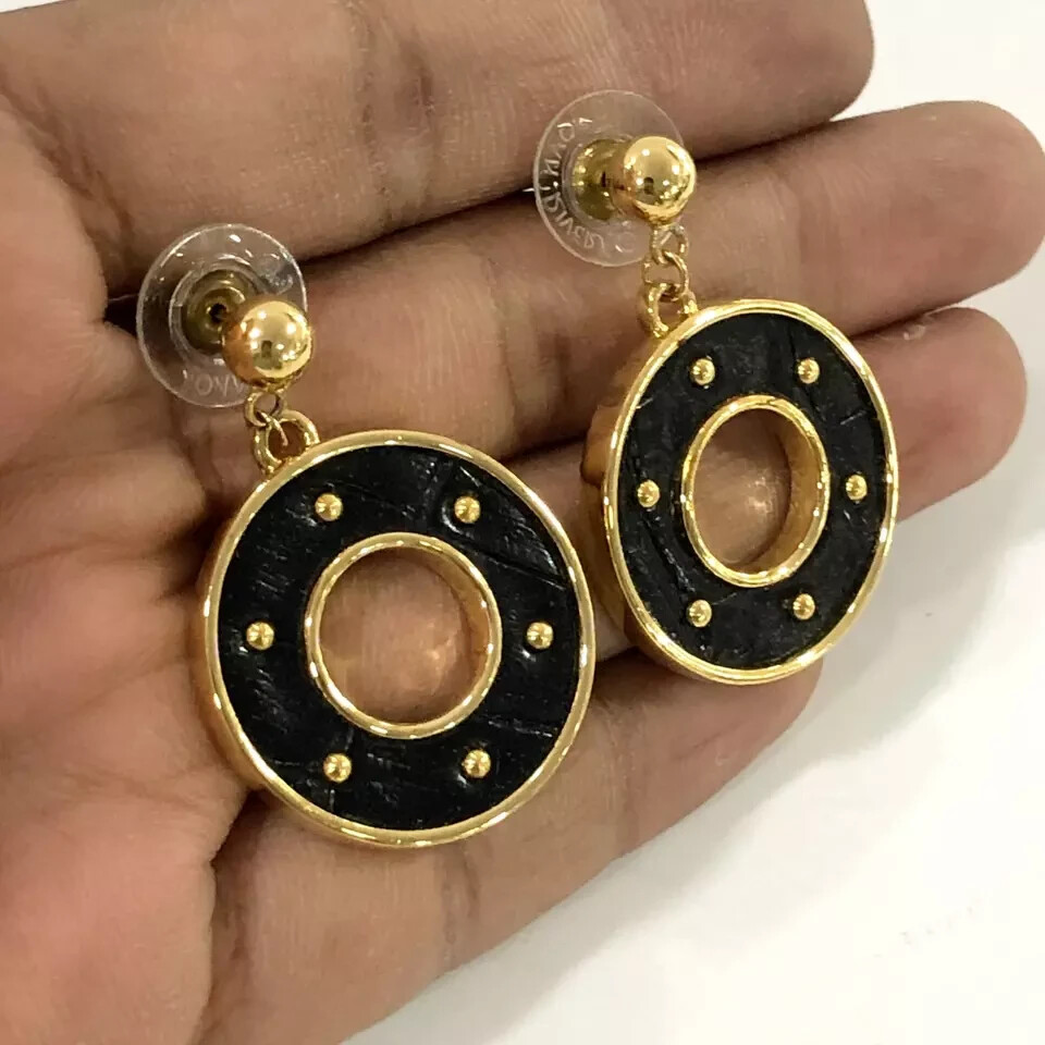 QVC Joan Rivers Croco Pattern Studded Hoop Earrings Pre-owned Jewelry ...