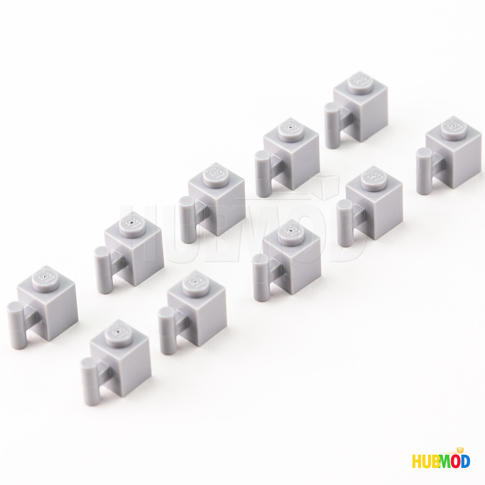 Lot of 10 Genuine LEGO Light Bluish Gray 1x1 2921 Modified w/ Bar ...