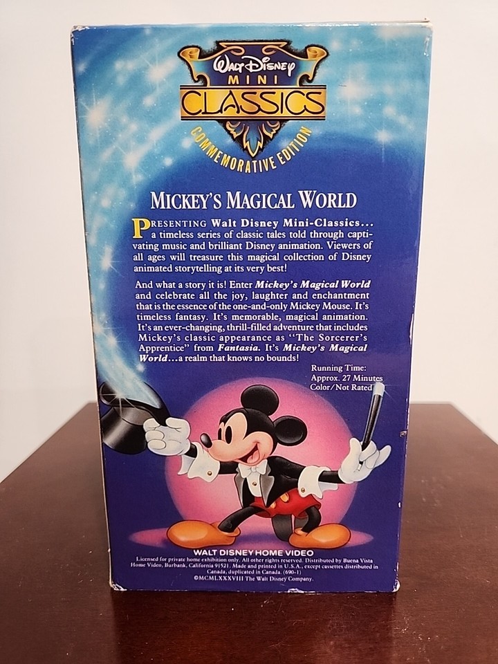 Mickey’s Magical World VHS Walt Disney Mini Classics Childrens Cartoon ...