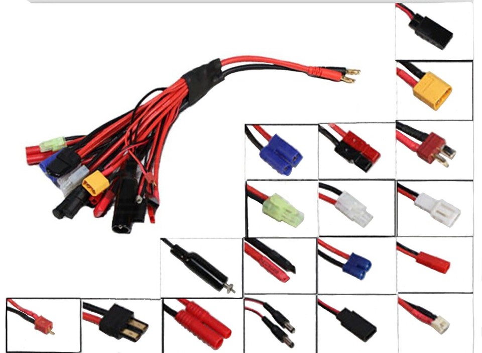 Multi Balance Charging 19in1 Cable Plug Adapter line For IMAX B6 B6AC ...