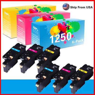 (6PK,2C2M2Y) 1250C Color Toner Cartridge for 1350cnw C1765nf C1765nfw ...