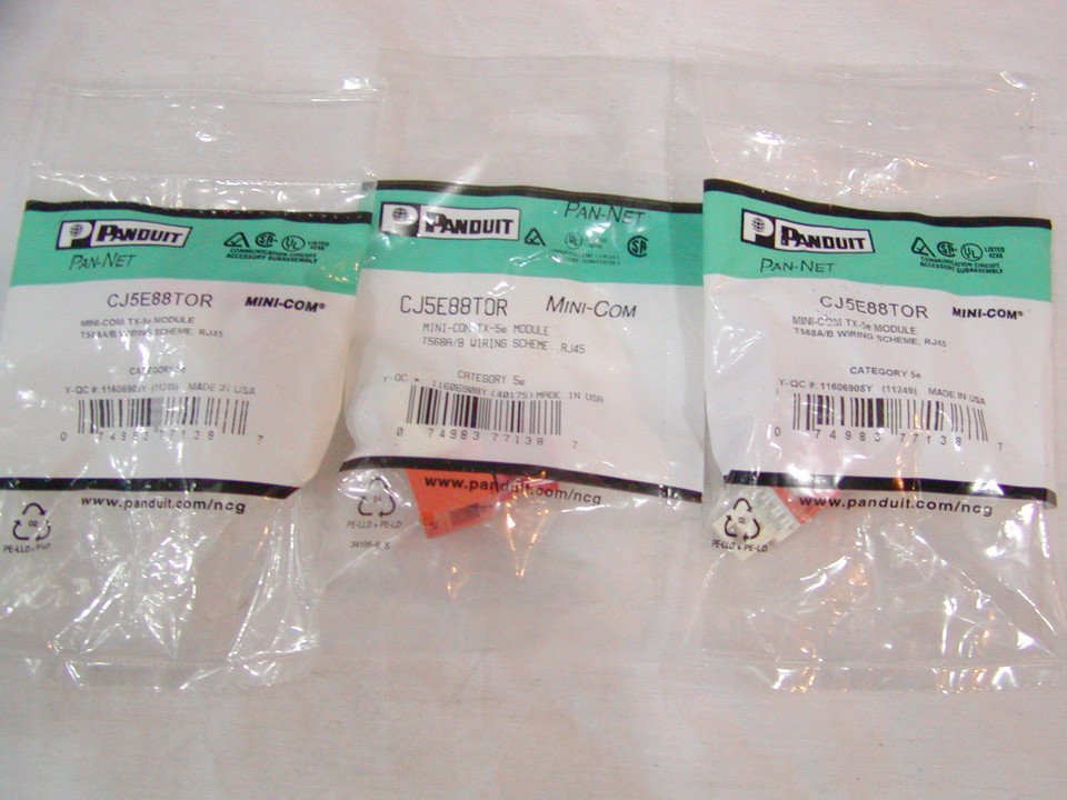 Panduit CJ5E88TOR Cat5e Mini-Com T586A/B Wiring TX-5e Module Pan-Net ...