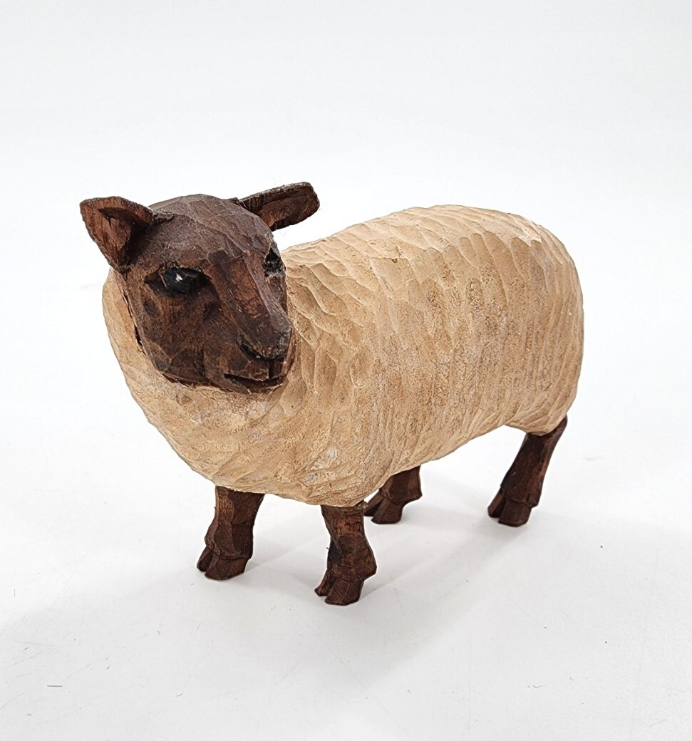 S. Arthur Shoemaker Wood Hand Carved SHEEP '01 Carving Folk Lancaster ...