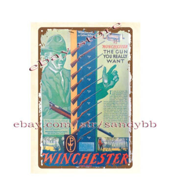 reproduction advertising 1920s gunsammo Firearms Hunting Rifles tin ...
