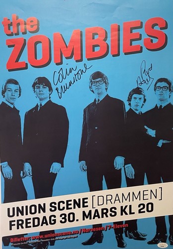 THE ZOMBIES Signed Autograph 16.5X24 Poster Rod Argent Colin Blunstone ...
