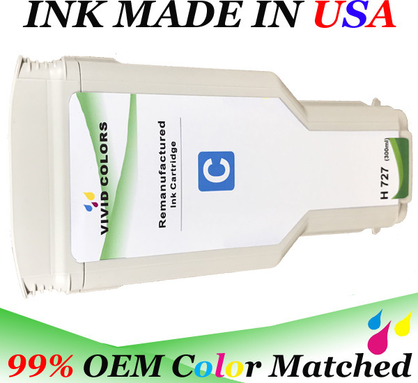 Remanufactured Cyan F9J76A HP727 Ink Cartridge for T2530 Printer 300ML ...