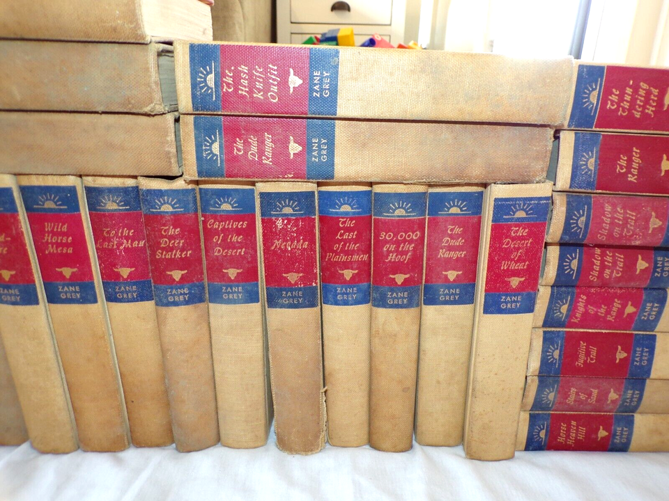 VTG Lot 33 Zane Grey Western Cowboy Novels Walter J Black Hardcover ...
