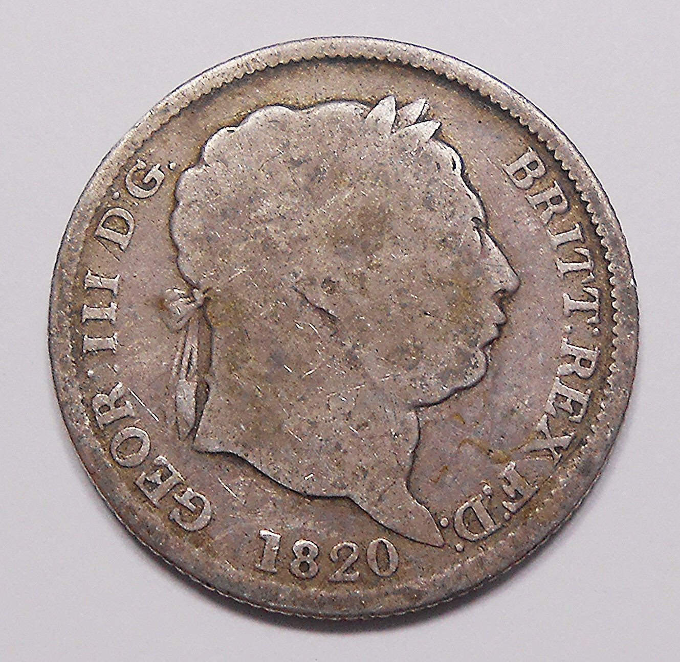 Great Britain 1820 SILVER Shilling G-VG SCARCE King George III Very OLD ...