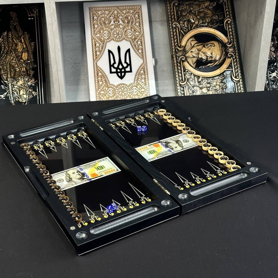 Wooden, Glass & Epoxy Resin Backgammon Set, Game Board, FINANCIAL ...