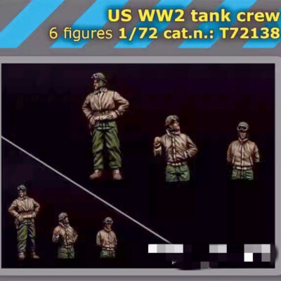1:72 resin figure model Six US tank crew members in WW II Unassembled ...