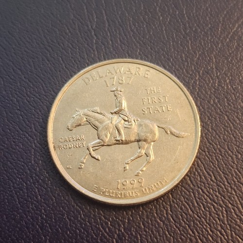 RARE 1787 1999 D Delaware *FIRST STATE QUARTER DOLLAR* Coin W/ Caesar ...
