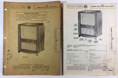 Vintage Photofact Folder. Year 1952 RCA television. Models many. J4 | eBay